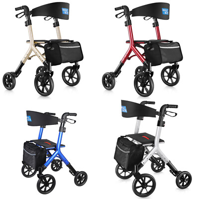 Walk Mate Rollator Pro Walker for Seniors Taller 5~7ft W/ Height ...