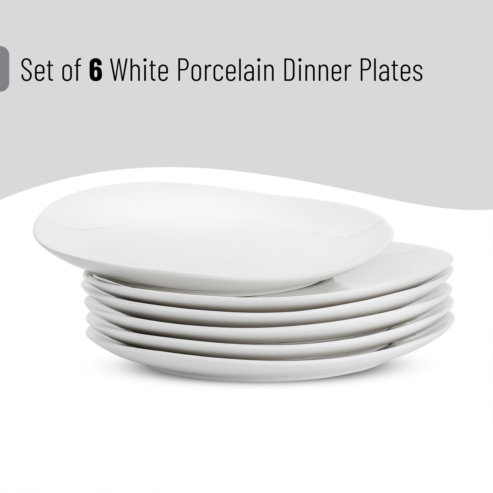 BTaT- White Porcelain Dinner Plates Triangular Set of 6 11 Inch White ...
