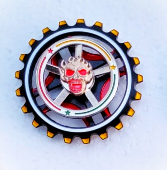 Skull Wheel Metal Fidget Spinner Finger Hand Spin Toy Large Spinning ...