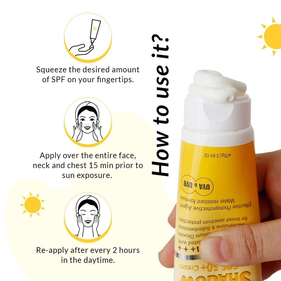 1 Pack Fix derma Shadow Sunscreen SPF 50+ Cream Sunscreen for Dry Skin ...