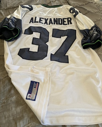 SHAUN ALEXANDER Seattle SEAHAWKS Football REEBOK Sewn Size 54 White ...