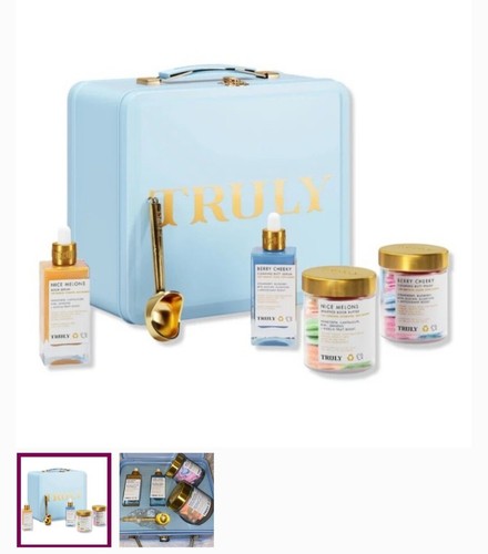 Truly blue tin bath & body Gift Set. | eBay