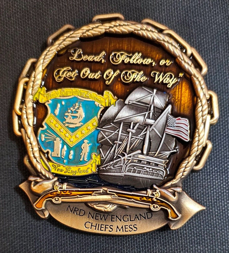 Awesome 3" Navy Chiefs Mess CPO Challenge Coin NRD New England | eBay