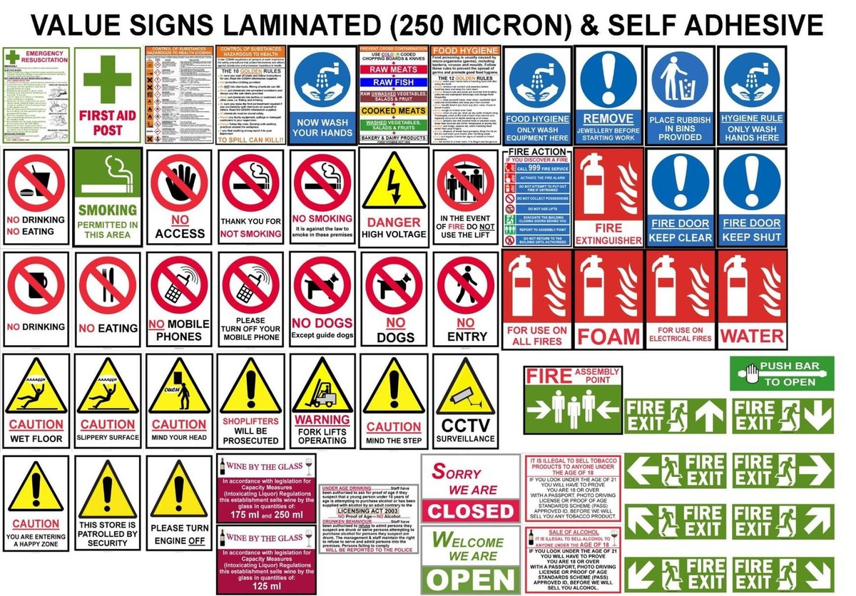 Health And Safety Signs And Symbols Construction Site Health And