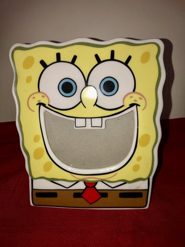 YELLOW 8” X 7” SPONGEBOB SQUAREPANTS CERAMIC PHOTO FRAME EASEL BACK OR ...