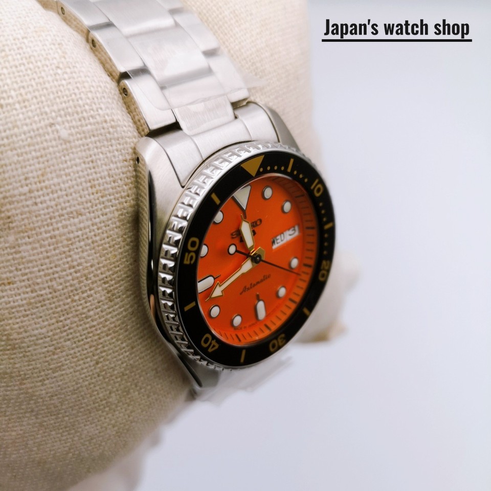 SEIKO 5 Sports SBSA231 Orange Automatic Mechanical Diver Men's Watch ...