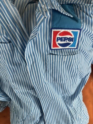 VTG 1970S LARGE PEPSI SOFT DRINK SODA STRIPE STRIPED DELIVERY WORK ...