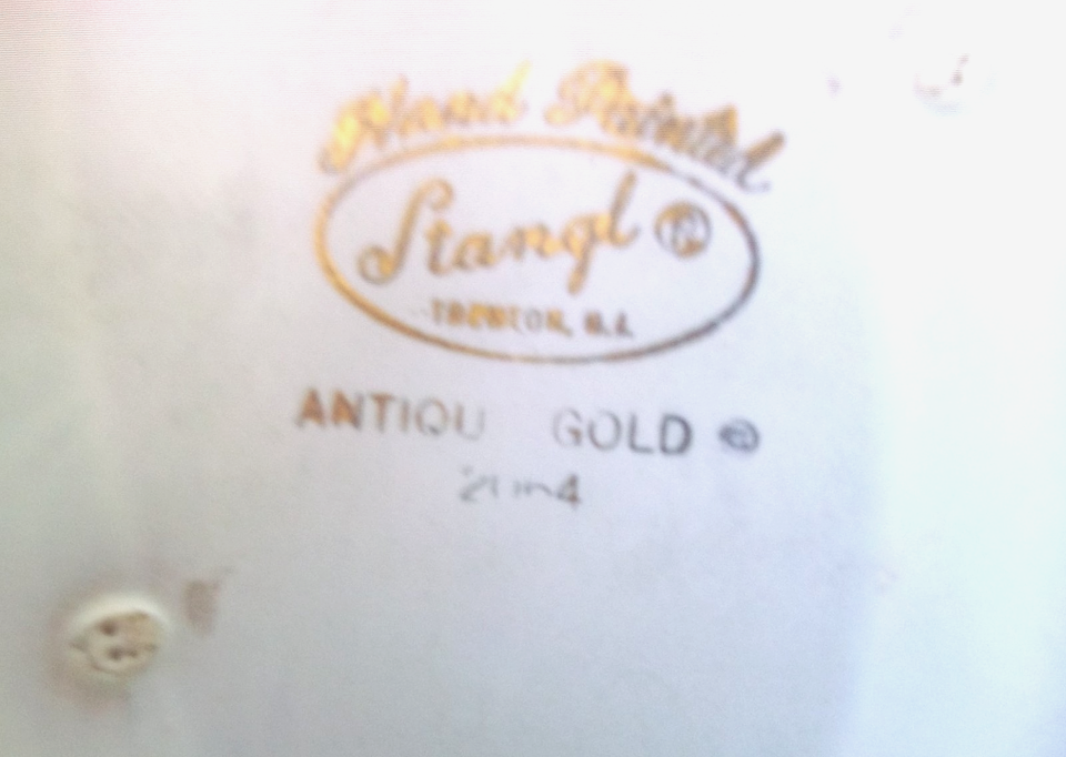 Vintage Stangi Pottery # 2064 - Antique Gold Hand Painted Scalloped ...