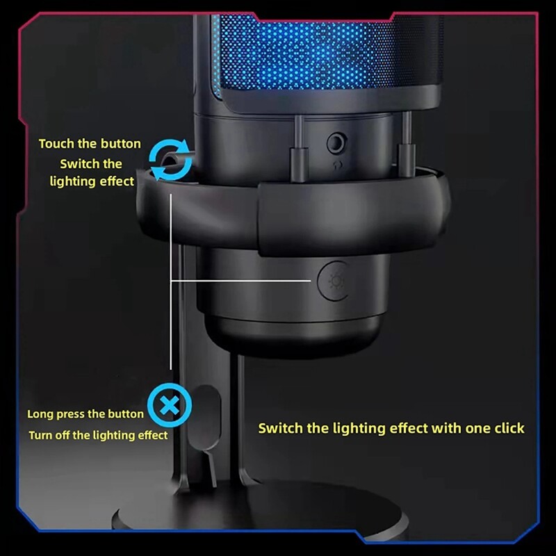Gaming RGB Microphone, USB PC Mic for Streaming, Podcasts, Recording ...