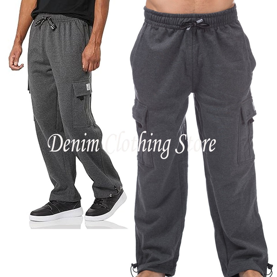 Pro Club Men's Heavyweight Track Fleece Cargo Pants Sweatpants S~7XL | eBay