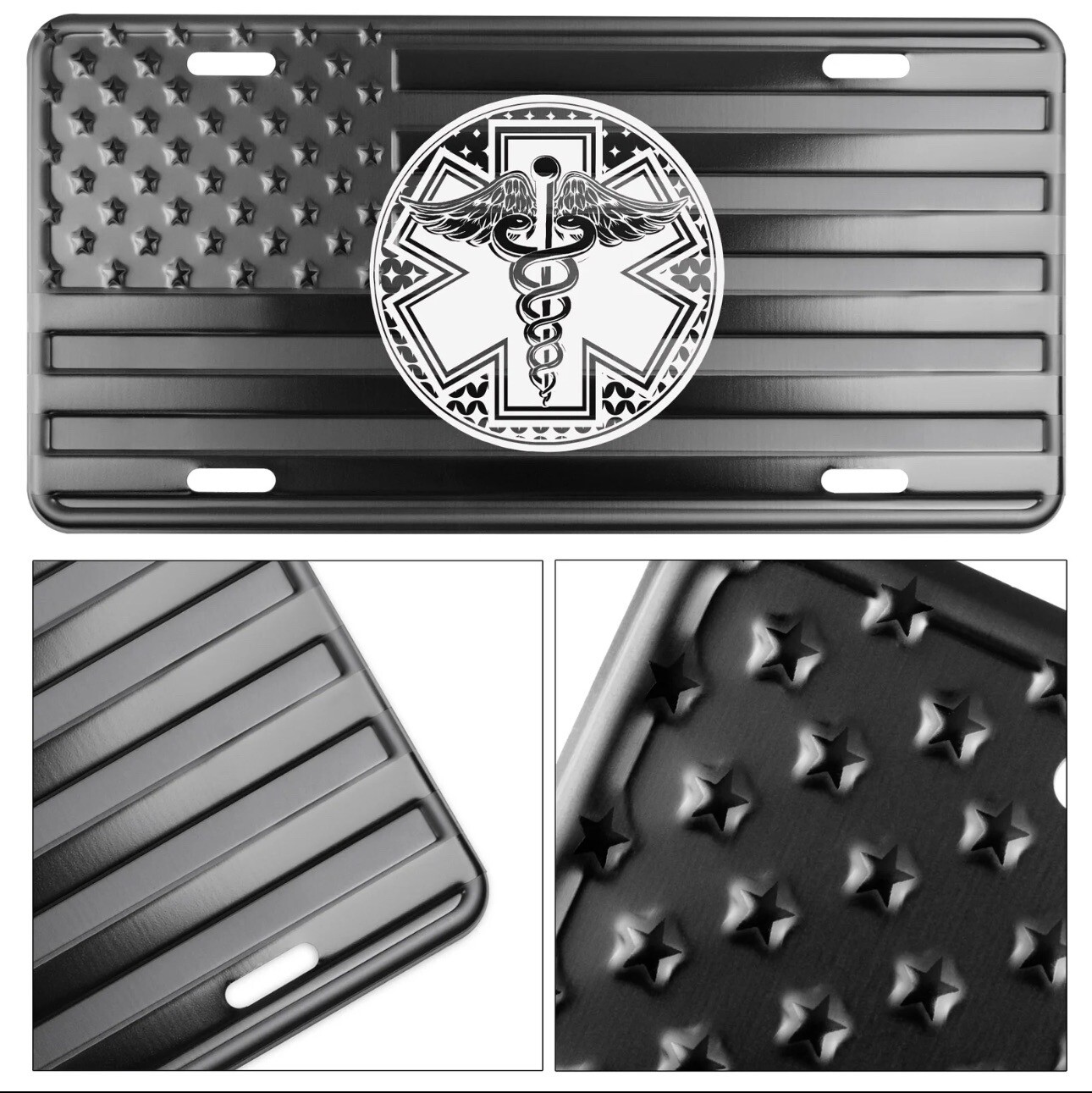 first responder edition ems embossed american flag license plate Laser ...