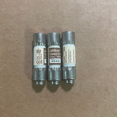 New 3-pcs Cooper Bussmann KTK-R-20 KTKR20 CLASS CC FUSE 600VAC LIMITRON ...