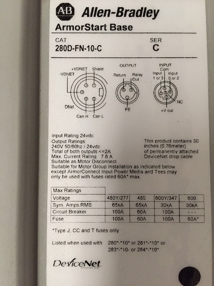 Allen Bradley 281DF12Z10CCR3FR Module & 280DFN10C Base | eBay