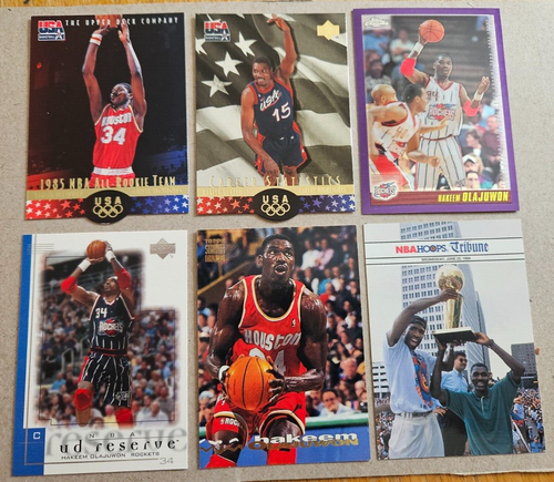 HAKEEM OLAJUWON, Lot of 6, Hall of Fame, Houston Rockets, Houston ...