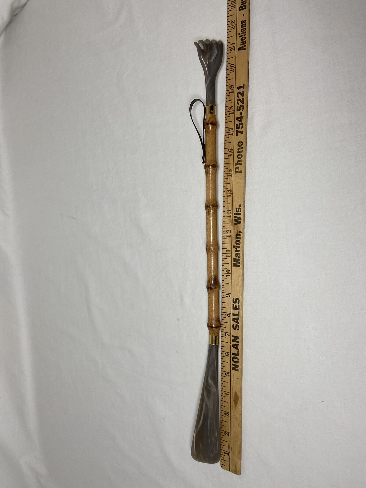 21" Beechwood Shoe Horn Back Scratcher - Made in Italy - Gem