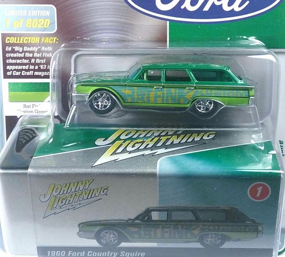 Johnny Lightning 1:64 Pro Collector Rat Fink 1960 Ford Country Squire ...