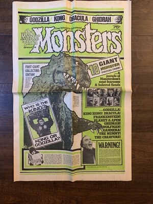 Horror Magazine/Newspaper The Monster Times 1st Giant Edition Godzilla ...