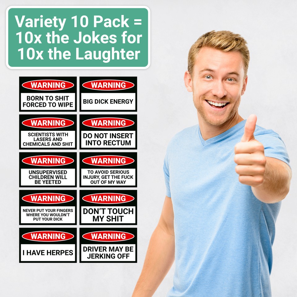 Eucatus 3" x 5" Colorful Adult Gag Warning Bumper Stickers, 10 Pack | eBay
