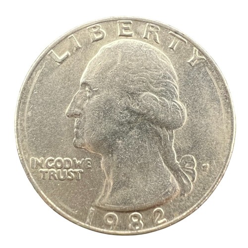 1982 Washington Quarter Error Double Die "In God We Trust" - filled D ...