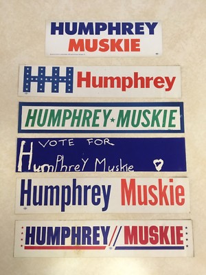 Humphrey Muskie Bumper Stickers Lot of 6 | eBay