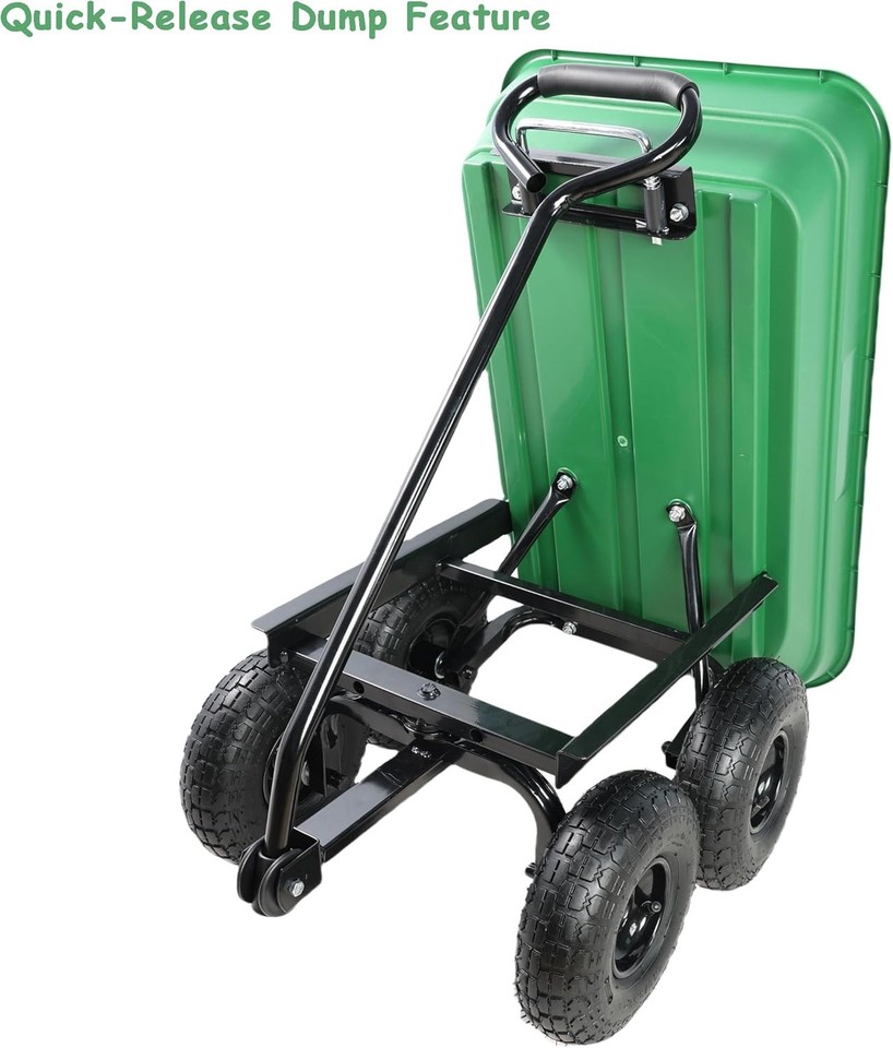 Poly Garden Wagon Dump Cart Heavy-duty Yard Carts and Wagons 300 lb ...