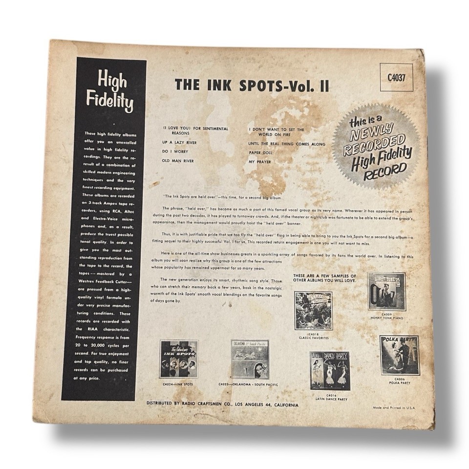 Ink Spots: Volume Two Vinyl Record | eBay UK