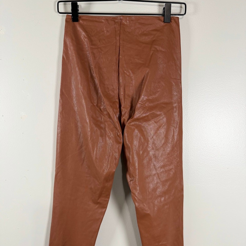 Commando Faux Leather Leggings Brown High Rise Skinny Stretch Womens ...