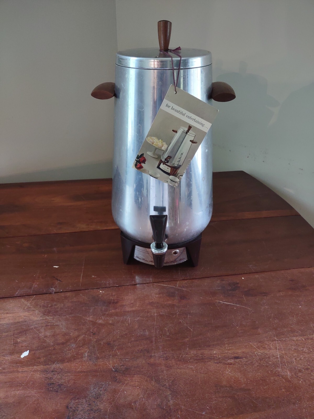 Vintage MCM Wear-Ever Hall-ite Buffet Coffee Maker Percolator | Wood ...