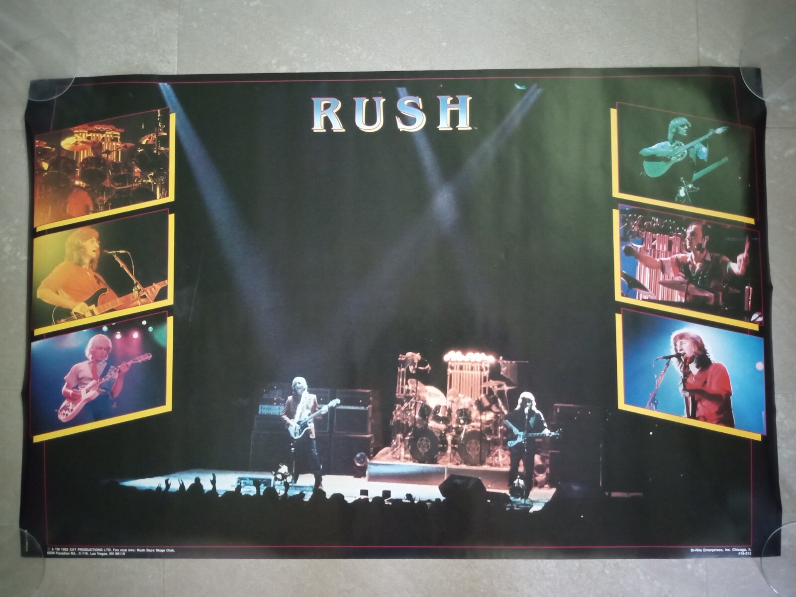 Rush band Exit... Stage Left poster Neil Peart Geddy Lee Alex Lifeson ...