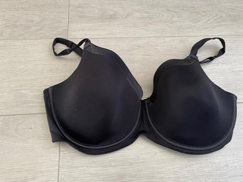 DEBENHAMS Black Tshirt Bra Size 36DD Euro 80DD Underwired Soft Lightly ...