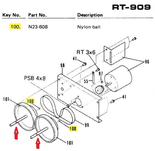 PIONEER RT-909 RT-901 REBUILD KIT RXB-325 - REB-361 - REB-052 - N23-608 ...
