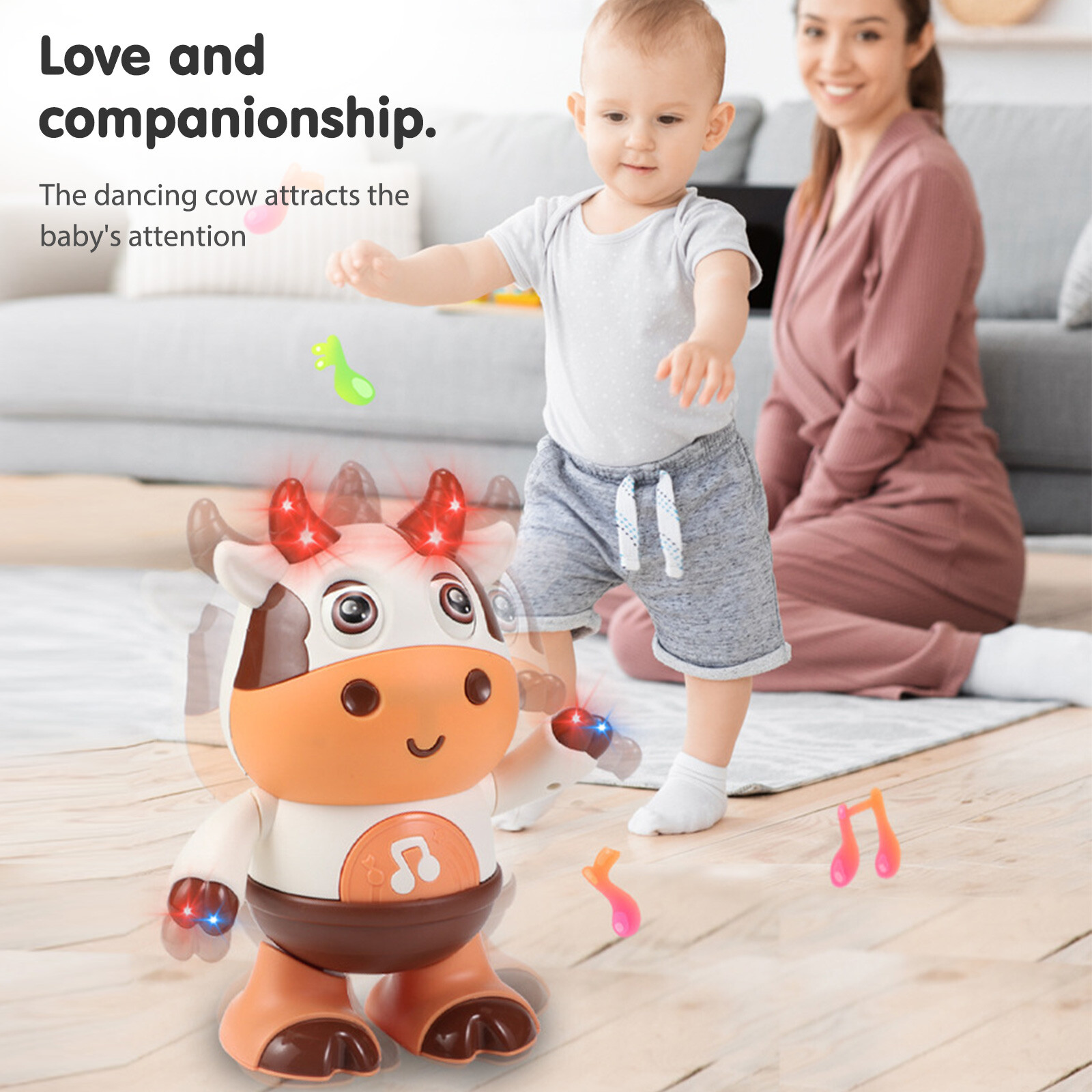 Cute Cow Musical Toys Kids Gifts Electric Kids Cow Toy Animal Toy for ...