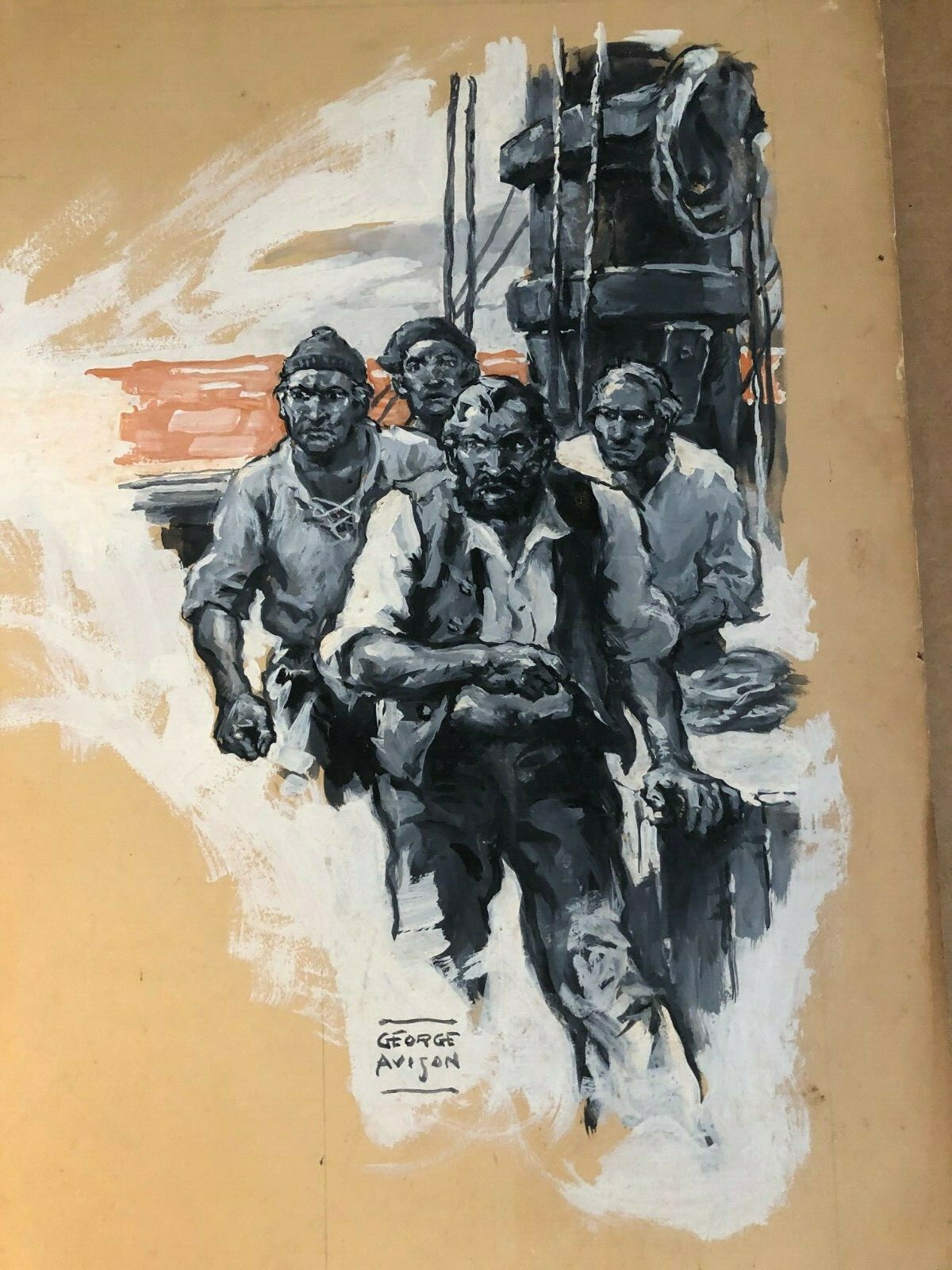 Rare Original Signed Pulp Illustration Art Painting Sailors George ...