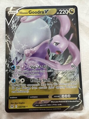 Hisuian Goodra V 135/196 - Lost Origin - Ultra Rare Holo Pokemon Card ...