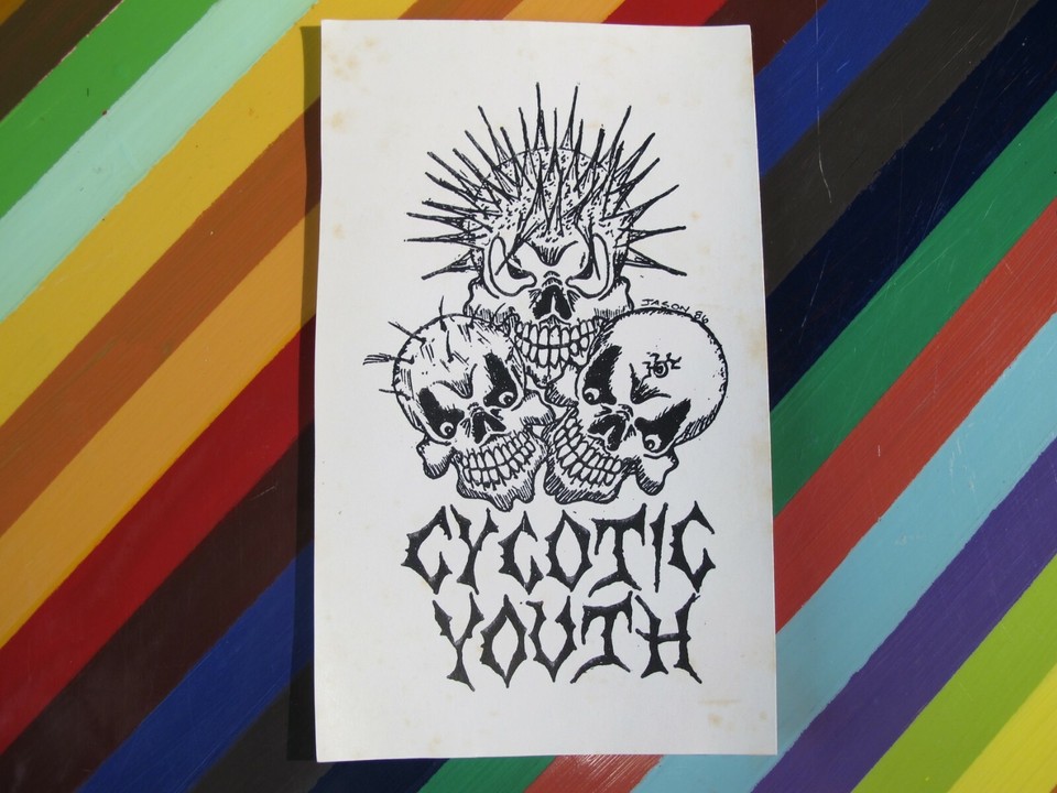 vtg 1980s 1990s Punk Skatepunk skateboards sticker - S.T. Angst Cycotic ...