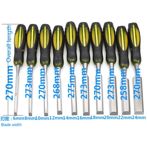 6mm-24mm Go Thru Wood Chisel Set Carpenter CR-V Chisels DIY Carpentry ...