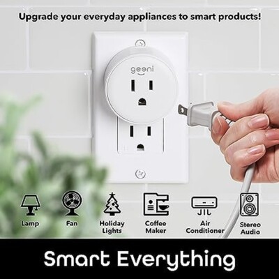 Geeni GN-WW117 DOT Smart Wi-Fi Outlet Plug- White-1 Pack (IL/RT6-20650 ...
