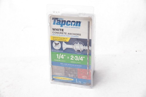 ITW 24388 Tapcon 1/4 in. x 2-3/4 Phillips Flat-Head Rh White Concrete ...