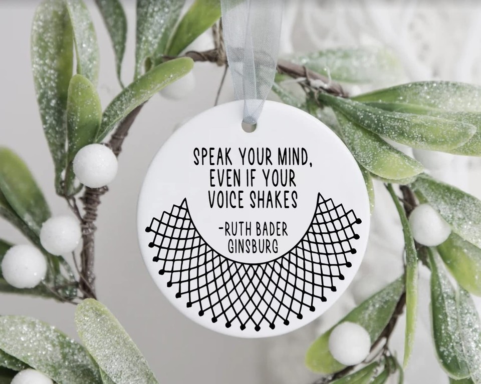 Ruth Bader Ginsburg RBG Feminist Christmas Ceramic Ornaments Home ...