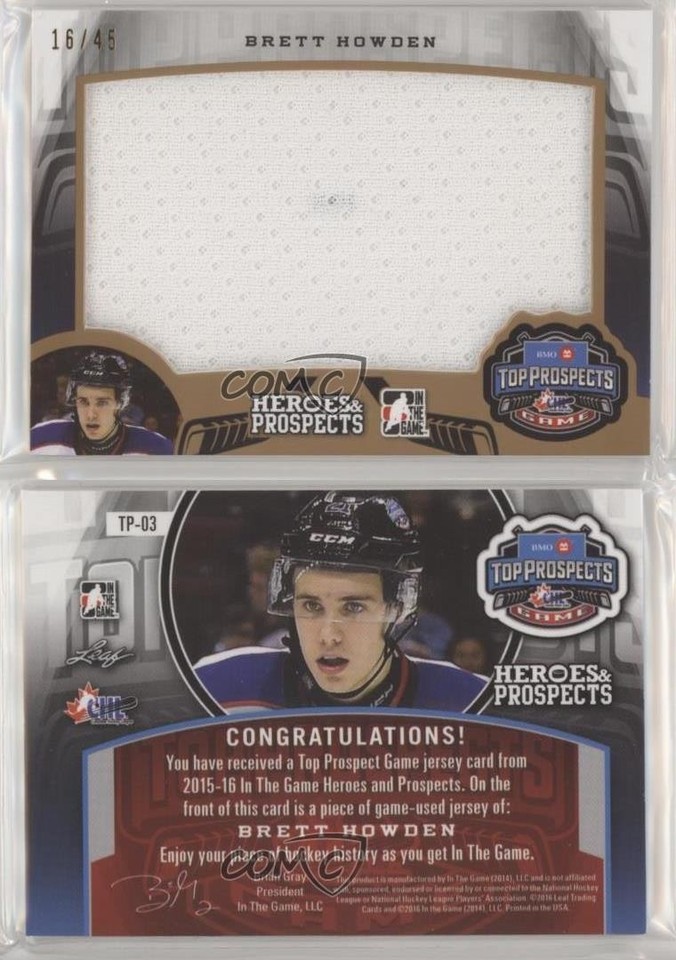 2015 Leaf ITG Heroes & Prospects Top Prospect Game Jersey 16/45 Brett ...