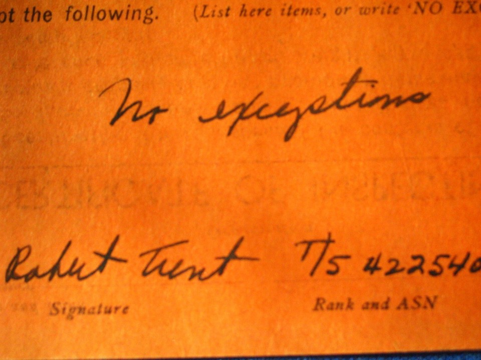 WWII Capture Paper Certificate War Trophy Tags Late 1946 No Items ...