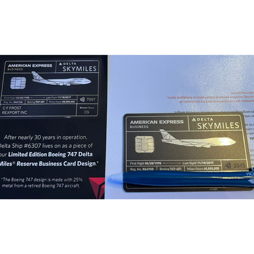 DELTA SKYMILES BOEING 747-451 AIRPLANE LTD American Express AMEX BLACK ...