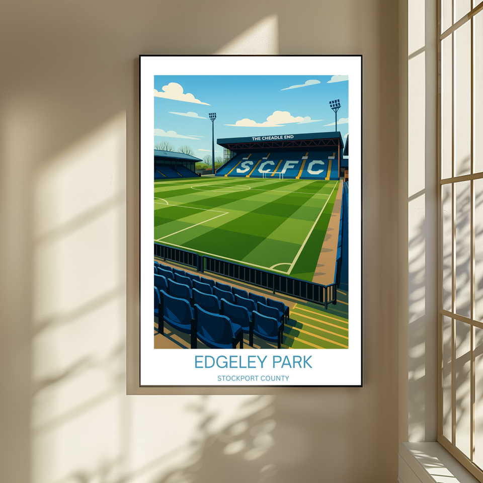 Edgeley Park Art Print – Travel Poster Style | Stockport County Stadium ...