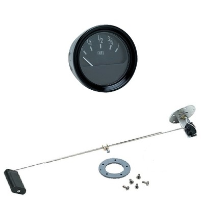 Black Faced Fuel Gauge Kit for Boats - Fits Tanks 6 to 27 Inches Deep ...