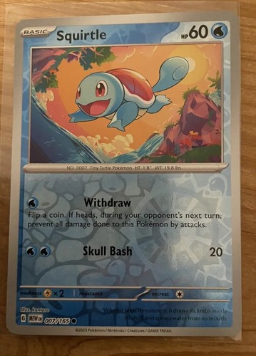Pokemon 151 Squirtle 007/165 Reverse Holo Rare NM | eBay