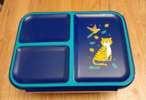 Decor Triple Split Bento Lunch Box Blue Tiger | eBay Australia