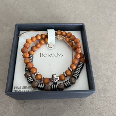 He Rocks Men’s 2 Pc Bracelet Stack | New W/ Fast Shipping! | eBay