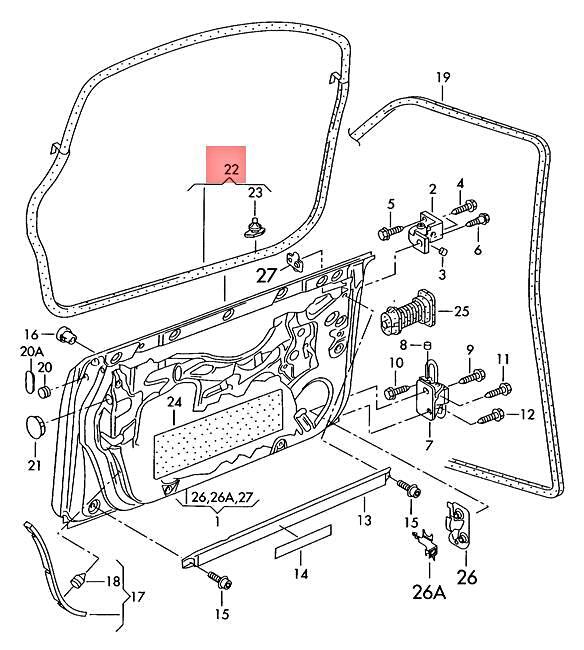 Genuine Door Seal Outer Left AUDI SEAT A4 Avant Quattro S4 Rs4 ...