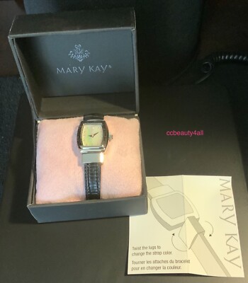 Mary Kay mother pearl watch with color change black band (NIB) | eBay