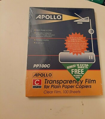 Apollo PP100C Overhead Transparency Film For Plain Paper Copiers 110 ...
